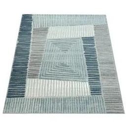 Teppich Paco Home "Stilo 850", blau, B:60cm H:12mm L:100cm, Polypropylen (PP), Teppiche, Teppich, In- und Outdoor geeignet, Wohnzimmer