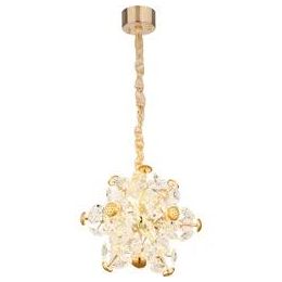 Globo LIGHTING LED Pendelleuchte "FLORIELLA", goldfarben, 1 Stk., Leuchten, H&auml;ngelampe/H&auml;ngeleuchte/Wohnzimmer/Esstisch/elegant, LED Pendelleuchte