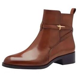 Stiefelette Tamaris "Tamaris Stiefelette Leder", Damen, Gr. 37, braun (cognac), Leder, Schuhe Stiefelette