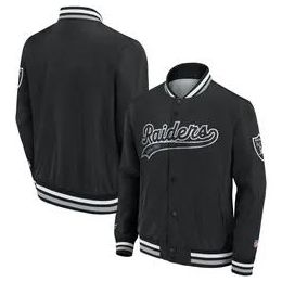 Bomberjacke Fanatics "Fanatics Jacke Las Vegas Raiders Sateen", Damen, Gr. L, schwarz, Popeline;Jersey, 100% Polyester, Jacken Bomberjacke