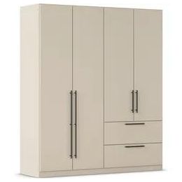 Kleiderschrank Rauch "Dreht&uuml;renschrank Schrank Garderobe W&auml;scheschrank Schlafzimmer AVOLA", beige (beige (champagner)), B:181cm H:229cm T:54cm, Holzwerkstoff, Schr&auml;nke, Kleiderschrank, mit hochwertigen Stangengriffen aus Metall in Schwarz MADE IN GERMANY