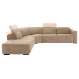 Ecksofa Egoitaliano "Sauvanne, Designsofa der Extraklasse, elegant und bequem", beige (puder), B:300cm H:100cm T:274cm, Leder &raquo;BULL&laquo; (echtes Rindsleder). Geschliffenes, pigmentiertes und behandeltes Rindsleder mit einer Dicke von 1, 3-1, 5 mm. Dieses Leder zeigt eine ziemlich weiche Hand mit einem halb undurchsichtigen Aussehen. Es handelt sich um ein gesch&uuml;tztes Leder. Eine leichte Deckschicht sc