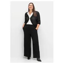 Anzughose sheego, Damen, Gr. 40, Normalgr&ouml;&szlig;en, schwarz, 100% Polyester, unifarben, Hosen Anzughose