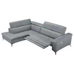 Ecksofa Egoitaliano "Martine, Multifunktionssofa mit Komfortfunktionen, edel und bequem", blau (himmel), B:272cm H:96cm T:203cm, Leder NUVOLE (Echtes Rindsleder). Halbnat&uuml;rliches, halbnarbiges Rindsleder mit einer nat&uuml;rlichen K&ouml;rnung von 1, 2 bis 1, 4 mm. Dieses Leder hat eine weiche, wachsartige Haptik mit mattem Aussehen und einem Wolkeneffekt. Es handelt sich um ein Naturleder, das die urspr&uuml;ng