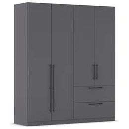 Kleiderschrank Rauch "Dreht&uuml;renschrank Schrank Garderobe W&auml;scheschrank Schlafzimmer AVOLA", grau (graumetallic), B:181cm H:210cm T:54cm, Holzwerkstoff, Schr&auml;nke, Kleiderschrank, mit hochwertigen Stangengriffen aus Metall in Schwarz MADE IN GERMANY