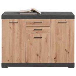 Kommode FMD "Bristol 3", braun (matera, artisan), B:120cm H:89,9cm T:49,9cm, Holzwerkstoff, Sideboards, Kommode, Mehrzweckschrank, in verschiedenen Tiefen, Breite: 120 cm