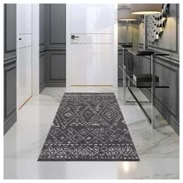 Teppich Carpet City "April 2292", grau, B:80cm H:10mm L:150cm, Polyester, Teppiche, Teppich, L&auml;ufer, weich durch Microfaser, Boho Ethno Look, Wohnzimmer