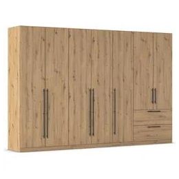Kleiderschrank Rauch "Dreht&uuml;renschrank Schrank Garderobe W&auml;scheschrank Schlafzimmer AVOLA", braun (eiche artisan), B:315cm H:229cm T:54cm, Holzwerkstoff, Schr&auml;nke, Kleiderschrank, mit hochwertigen Stangengriffen aus Metall in Schwarz MADE IN GERMANY