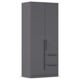 Kleiderschrank Rauch "Dreht&uuml;renschrank Schrank Garderobe W&auml;scheschrank Schlafzimmer AVOLA", grau (graumetallic), B:91cm H:229cm T:54cm, Holzwerkstoff, Schr&auml;nke, Kleiderschrank, mit hochwertigen Stangengriffen aus Metall in Schwarz MADE IN GERMANY
