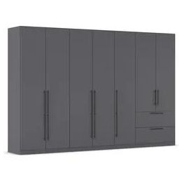 Kleiderschrank Rauch "Dreht&uuml;renschrank Schrank Garderobe W&auml;scheschrank Schlafzimmer AVOLA", grau (graumetallic), B:315cm H:229cm T:54cm, Holzwerkstoff, Schr&auml;nke, Kleiderschrank, mit hochwertigen Stangengriffen aus Metall in Schwarz MADE IN GERMANY