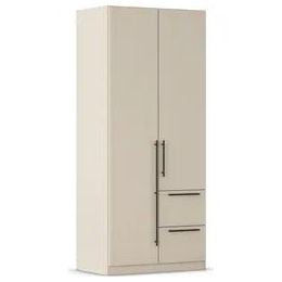 Kleiderschrank Rauch "Dreht&uuml;renschrank Schrank Garderobe W&auml;scheschrank Schlafzimmer AVOLA", beige (beige (champagner)), B:91cm H:210cm T:54cm, Holzwerkstoff, Schr&auml;nke, Kleiderschrank, mit hochwertigen Stangengriffen aus Metall in Schwarz MADE IN GERMANY