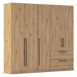Kleiderschrank Rauch "Dreht&uuml;renschrank Schrank Garderobe W&auml;scheschrank Schlafzimmer AVOLA", braun (eiche artisan), B:226cm H:210cm T:54cm, Holzwerkstoff, Schr&auml;nke, Kleiderschrank, mit hochwertigen Stangengriffen aus Metall in Schwarz MADE IN GERMANY