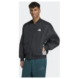 Bomberjacke Adidas SPORTSWEAR "M STADIUM BMB", Herren, Gr. XL, schwarz-wei&szlig; (schwarz, sanftes wei&szlig;), Obermaterial: 100% Polyamid, Jacken Bomberjacke