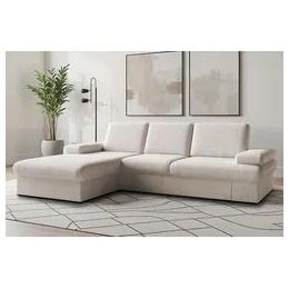 Sit & More Ecksofa SIT & MORE "Moreno L-Form, B: 247 cm", beige (creme), B:247cm H:82cm T:171cm, 100% Polyester, Sofas, Ecksofa, mit Armteilverstellung, optional Bettfunktion