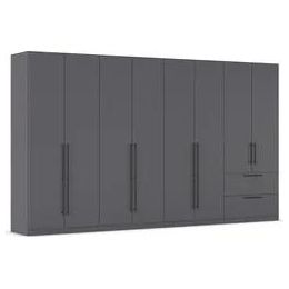 Kleiderschrank Rauch "Dreht&uuml;renschrank Schrank Garderobe W&auml;scheschrank Schlafzimmer AVOLA", grau (graumetallic), B:360cm H:210cm T:54cm, Holzwerkstoff, Schr&auml;nke, Kleiderschrank, mit hochwertigen Stangengriffen aus Metall in Schwarz MADE IN GERMANY