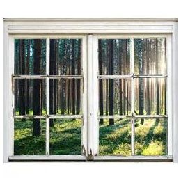 Wandsticker queence "Wald", beige (natur), B:40cm H:60cm T:0,1cm, Wandtattoos, Wandsticker, Wandbild, selbstklebend, 3D, Fenster