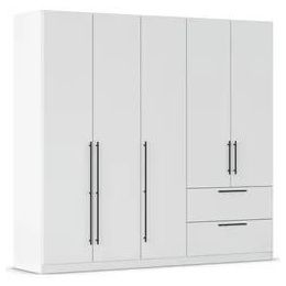 Kleiderschrank Rauch "Dreht&uuml;renschrank Schrank Garderobe W&auml;scheschrank Schlafzimmer AVOLA", wei&szlig; (alpinwei&szlig;), B:226cm H:229cm T:54cm, Holzwerkstoff, Schr&auml;nke, Kleiderschrank, mit hochwertigen Stangengriffen aus Metall in Schwarz MADE IN GERMANY
