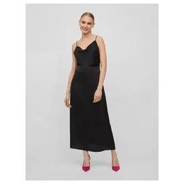 Tr&auml;gerkleid Vila "VIRAVENNA STRAP ANKLE DRESS - NOOS", Damen, Gr. 44, N-Gr, schwarz, Web, Obermaterial: 100% Polyester, unifarben, slim fit, V-Ausschnitt, Kleider Tr&auml;gerkleid, Kunstfaser, regular fit
