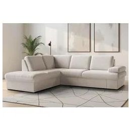 Sit & More Ecksofa SIT & MORE "Moreno L-Form, B: 238 cm", beige (creme), B:238cm H:82cm T:202cm, 100% Polyester, Sofas, Ecksofa, mit Armteilverstellung, optional Bettfunktion