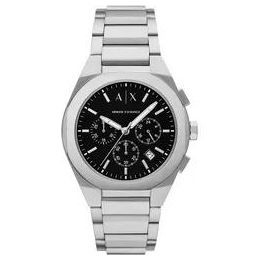 Giorgio Armani Chronograph ARMANI EXCHANGE "SYNC", schwarz (edelstahlfarben, schwarz), Armbanduhren, Damen, Chronograph, Quarzuhr, Armbanduhr, Herrenuhr, Edelstahlarmband, Tag, Stoppfunktion