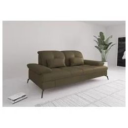 Sit & More 2,5-Sitzer SIT & MORE "Amica, inkl. Sitztiefenverstellung und Armteilverstellung", olive, B:202cm H:90cm T:122cm, Sofas, wahlweise mit Kopfteilverstellung und Bettfunktion