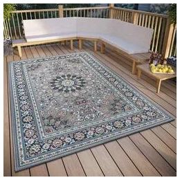 Teppich Hanse Home "Kadi", blau (blau,creme), B:120cm H:3mm L:180cm, Polyester, Polypropylen (PP), Teppiche, Teppich, In-& Outdoor, Teppich, Wetterfest, Balkon, Garten, Wohnzimmer, Orient