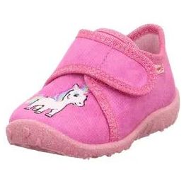 Hausschuh Superfit "SPOTTY, WMS: mittel", M&auml;dchen, Gr. 21, pink (pink einhorn), Baumwolle, Schuhe Hausschuh, Kindergartenschuh mit Klettverschluss, Gr&ouml;&szlig;enschablone zum Download