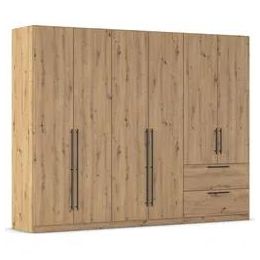 Kleiderschrank Rauch "Dreht&uuml;renschrank Schrank Garderobe W&auml;scheschrank Schlafzimmer AVOLA", braun (eiche artisan), B:271cm H:229cm T:54cm, Holzwerkstoff, Schr&auml;nke, Kleiderschrank, mit hochwertigen Stangengriffen aus Metall in Schwarz MADE IN GERMANY