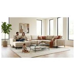 Wohnlandschaft OTTO HOME "OLAND U-Form, XXL, B: 342 cm, Skandi-Design", grau (light grau), B:342cm H:85cm T:260cm, 100% Polyester, Sofas, Wohnlandschaft, Skandi-Design in Struktur, Flachgewebe, Luxus-Microfaser, Boucle