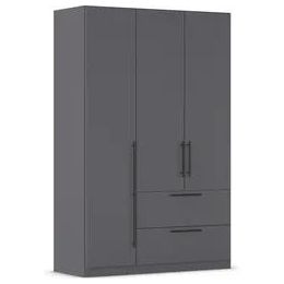 Kleiderschrank Rauch "Dreht&uuml;renschrank Schrank Garderobe W&auml;scheschrank Schlafzimmer AVOLA", grau (graumetallic), B:136cm H:210cm T:54cm, Holzwerkstoff, Schr&auml;nke, Kleiderschrank, mit hochwertigen Stangengriffen aus Metall in Schwarz MADE IN GERMANY
