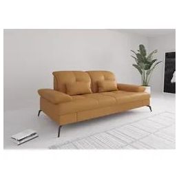Sit & More 2,5-Sitzer SIT & MORE "Amica, inkl. Sitztiefenverstellung und Armteilverstellung", curry, B:202cm H:90cm T:122cm, Sofas, wahlweise mit Kopfteilverstellung und Bettfunktion