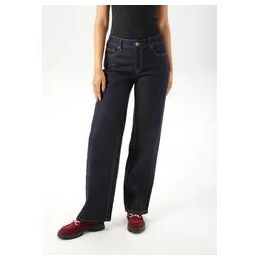 Straight-Jeans Aniston CASUAL, Damen, Gr. 40, N-Gr, blau (raw denim), Denim/Jeans, Obermaterial: 81% Baumwolle, 17% Polyester, 2% Elasthan, unifarben, figurumspielend lang, Jeans Straight-Jeans, mit trendig weitem Bein