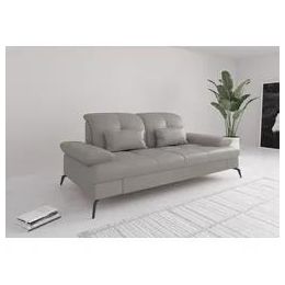 Sit & More 3-Sitzer SIT & MORE "Amica, inkl. Sitztiefenverstellung und Armteilverstellung", light grau, B:212cm H:90cm T:122cm, Sofas, wahlweise mit Kopfteilverstellung und Bettfunktion