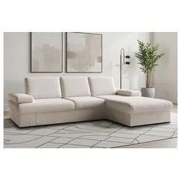 Sit & More Ecksofa SIT & MORE "Moreno L-Form, B: 247 cm", beige (creme), B:247cm H:82cm T:171cm, 100% Polyester, Sofas, Ecksofa, mit Armteilverstellung, optional Bettfunktion