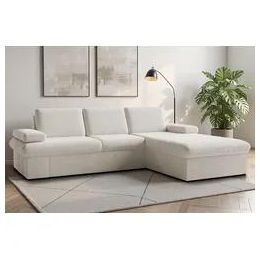 Sit & More Ecksofa SIT & MORE "Moreno L-Form, B: 247 cm", beige (creme), B:247cm H:82cm T:171cm, 100% Polyester, Sofas, Ecksofa, mit Armteilverstellung, optional Bettfunktion