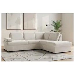 Sit & More Ecksofa SIT & MORE "Moreno L-Form, B: 238 cm", beige (creme), B:238cm H:82cm T:202cm, 100% Polyester, Sofas, Ecksofa, mit Armteilverstellung, optional Bettfunktion