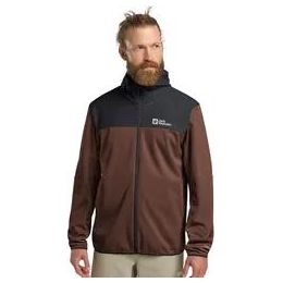 Softshelljacke Jack Wolfskin "FELDBERG HOODY M", Herren, Gr. XL (54/56), hotchoc, Obermaterial: 100% Polyester. Futter: 100% Polyester, Jacken Softshelljacke