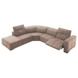 Ecksofa Egoitaliano "Sauvanne, Designsofa der Extraklasse, elegant und bequem", beige (puder), B:300cm H:100cm T:274cm, Leder &raquo;BULL&laquo; (echtes Rindsleder). Geschliffenes, pigmentiertes und behandeltes Rindsleder mit einer Dicke von 1, 3-1, 5 mm. Dieses Leder zeigt eine ziemlich weiche Hand mit einem halb undurchsichtigen Aussehen. Es handelt sich um ein gesch&uuml;tztes Leder. Eine leichte Deckschicht sc