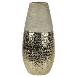 Dekovase I.GE.A. "Blumenvase", braun, B:14cm H:31cm, Keramik, Vasen, Dekovase Zylindervase silber wei&szlig; gl&auml;nzend Blumenvase Modern Tischvase