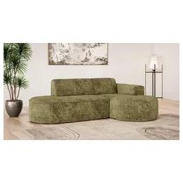 Ecksofa OTTO HOME "ADELLA Design-Sofa mit Recamiere rechts/links, 248/159/76 cm", gr&uuml;n, B:248cm H:76cm T:159cm, 100% Polyester, Sofas, Ecksofa, L-Form mit Wellenunterfederung, runde Form, auch in Cord