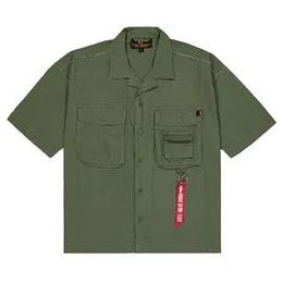 Print-Shirt Alpha Industries "Aloha Safari Shirt", Herren, Gr. XXL, gr&uuml;n (schwarz olive), Obermaterial: 80% Baumwolle, 20% Viskose, Shirts