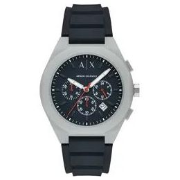 Giorgio Armani Chronograph ARMANI EXCHANGE "SYNC", blau (dunkelblau, grau), Armbanduhren, Damen, Chronograph, Quarzuhr, Armbanduhr, Herrenuhr, Silikonarmband, analog, Tag