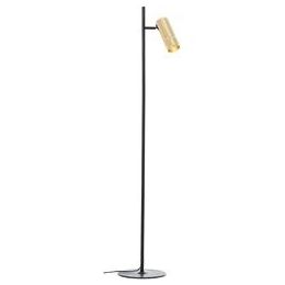 Brilliant Stehlampe "Marty", schwarz (sand schwarz, matt goldfarben), 1, H: 130cm, 1 Stk., Leuchten, LED-Stehleuchte, 130 cm, GU10, 350 lm, 3000 K, Aluminium, Stehlampe