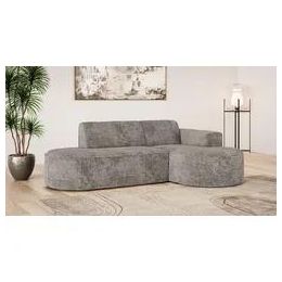 Ecksofa OTTO HOME "ADELLA Design-Sofa mit Recamiere rechts/links, 248/159/76 cm", braun, B:248cm H:76cm T:159cm, 100% Polyester, Sofas, Ecksofa, L-Form mit Wellenunterfederung, runde Form, auch in Cord