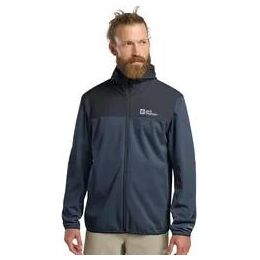 Softshelljacke Jack Wolfskin "FELDBERG HOODY M", Herren, Gr. XL (54/56), blau (midnightsky), Obermaterial: 100% Polyester. Futter: 100% Polyester, Jacken Softshelljacke