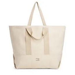 Tommy Hilfiger Tragetasche TOMMY JEANS "TJW TOTE EDITION CANVAS", Damen, Gr. B/H/T: 60cm x 40cm x 20cm, beige (creme), Canvas, Textil, unifarben, Taschen, Damen Henkeltasche, Shopper, Schultertasche mit Logo-Schriftzug