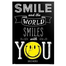 Poster Reinders "Smiley world smiles with you", schwarz (farbe bild(er): schwarz), B:61cm H:91,5cm, Papier, Bilder, Poster