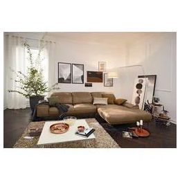 Wohnlandschaft Musterring "MR 2490 Ecksofa mit erstklassigem Sitzkomfort, Long-Life-Leder", beige (fango, s), B:342cm T:207cm, Sofas, Wohnlandschaft, Fu&szlig; Schwarz, Sitzh&ouml;he 46cm, wahlweise mit Funktionen, Ma&szlig;e 342x207 cm