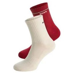Socken BOSS "2P QS Iconic CC W", Damen, Gr. 39-42, dunkelrot 601, Baumwollmischung, elastisch, Socken Socken, mit BOSS-Logoschriftzug