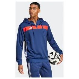 Kapuzensweatshirt Adidas PERFORMANCE "TIRO ES SW HD", Herren, Gr. S, blau (team navy blau, rot), Obermaterial: 100% Polyester, normal, Rundhals, Sweatshirts